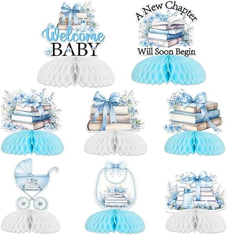 8 Pcs Storybook Honeycomb Centerpieces Decorations, A New Chapter Will ...