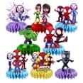 8 Pcs Super Hero Avenger Themed Honeycomb Centerpieces - 3D Cartoon ...