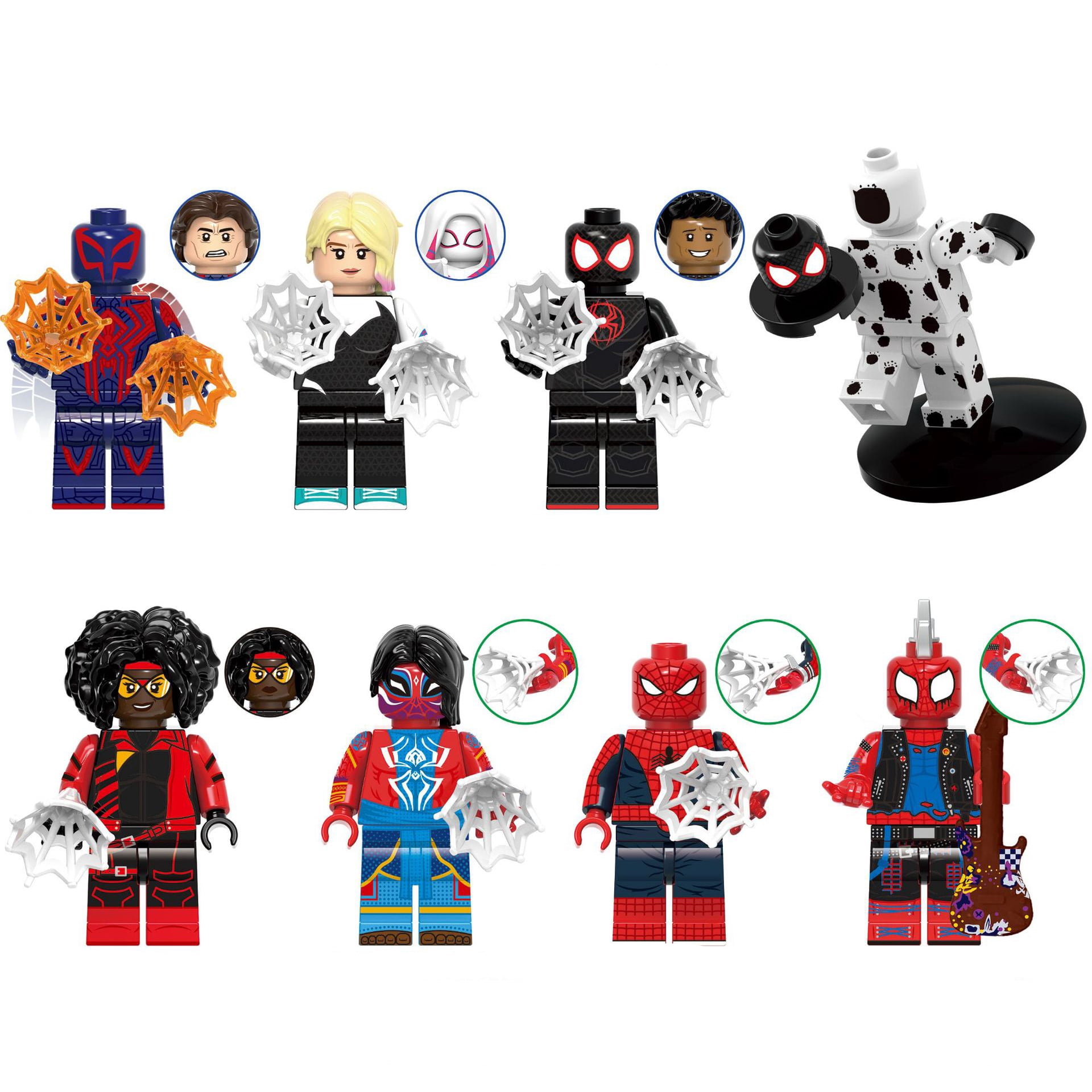 8 Pcs Superhero Action Figures Building Blocks Toys, 1.77 Inch Miles ...