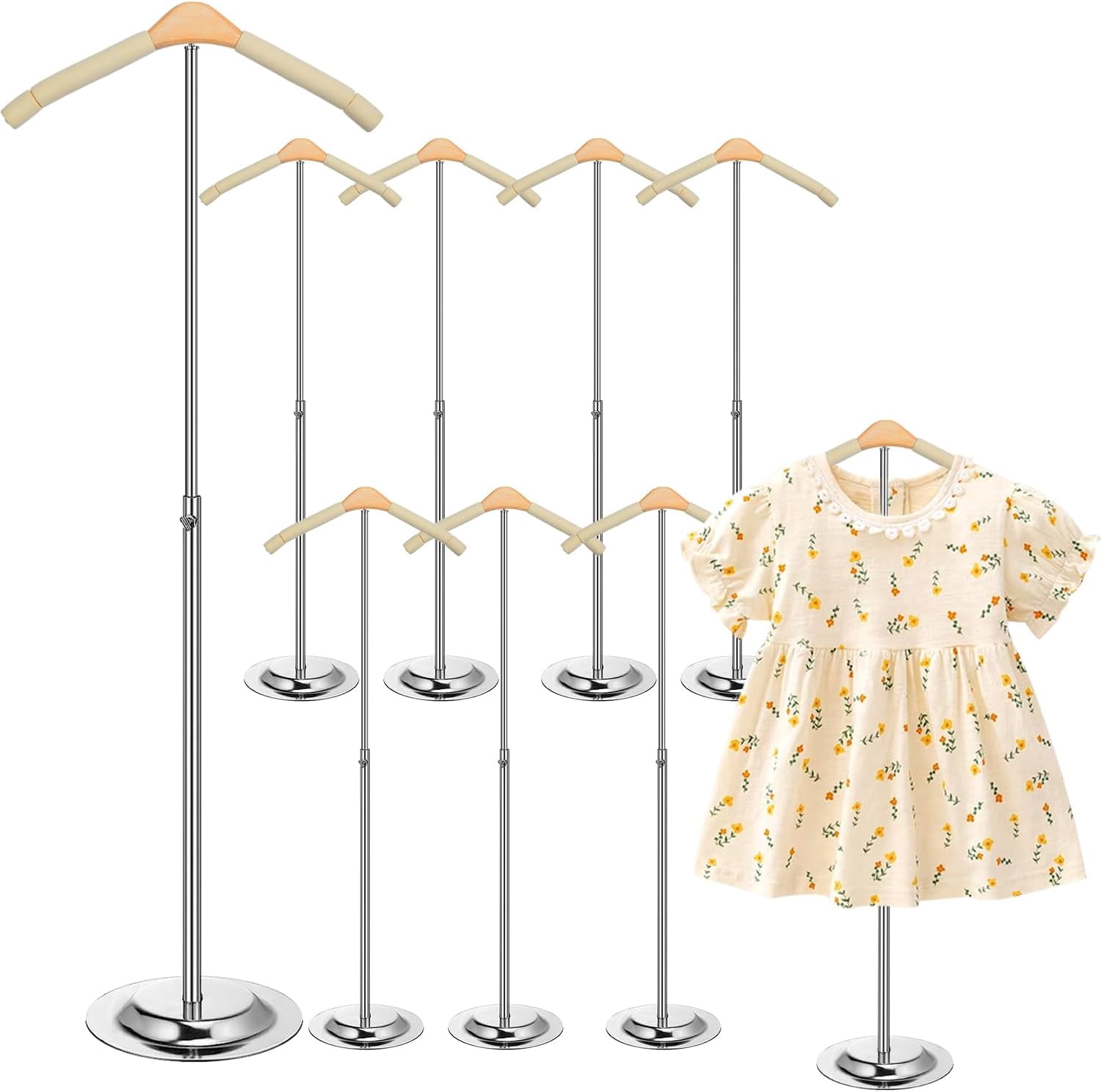 8 Pcs T Shirt Display Stand for Child Adjustable Clothes Rack Display ...