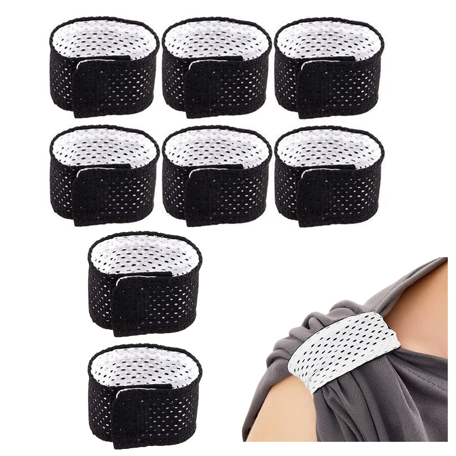 8 Pcs T-Shirt Jersey Velcro Shoulder Strap Sleeve Bands Non-Slip Fixed ...