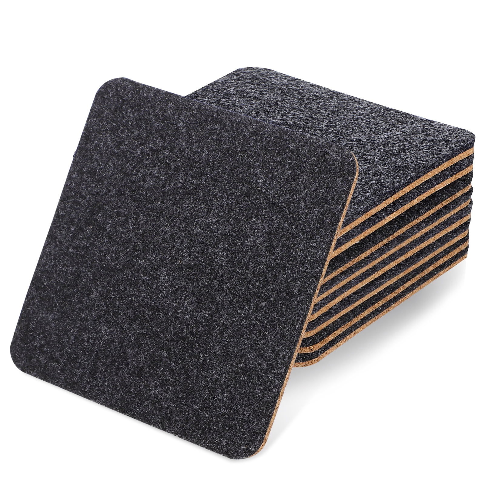 8 Pcs Table Coasters for Drinks Two Sided Felt and Cork Coasters Square ...