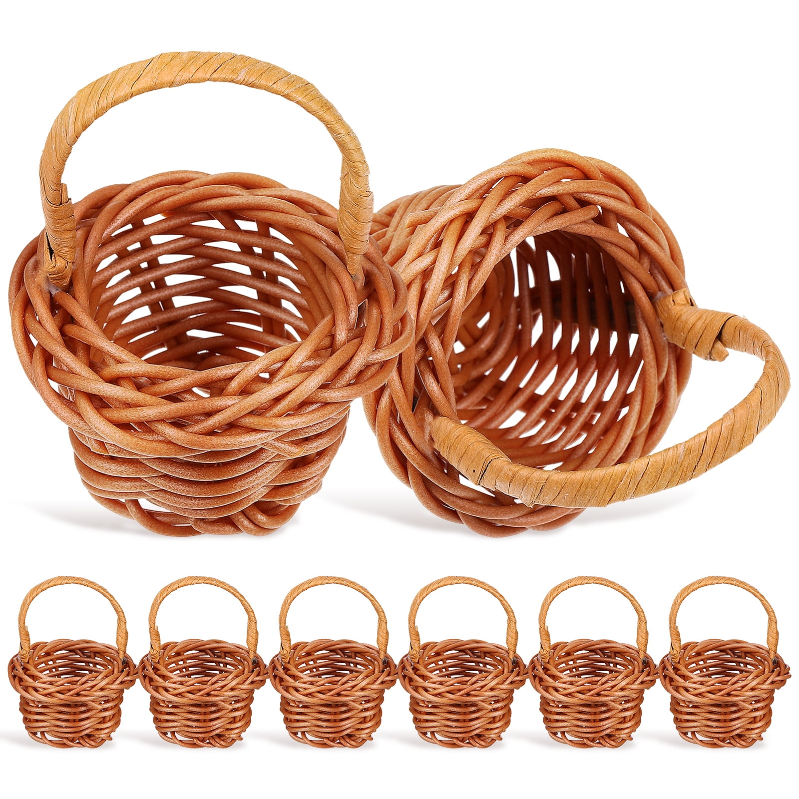 8 Pcs Tiny Wicker Baskets Mini Woven Basket Child's Toy Baby - Walmart.com