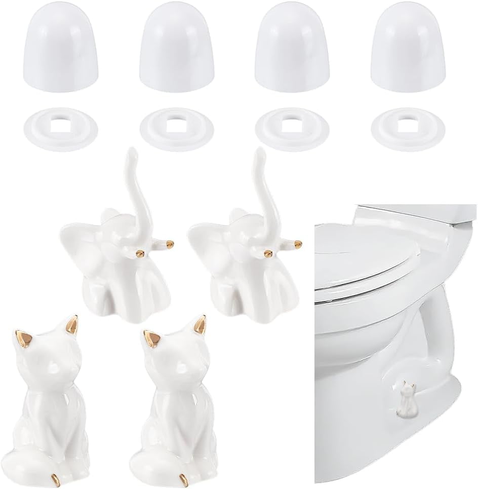 8 Pcs Toilet Bolt Covers 2 Pcs Fox Bolt Covers 2 Pcs Eleant Screw Caps ...