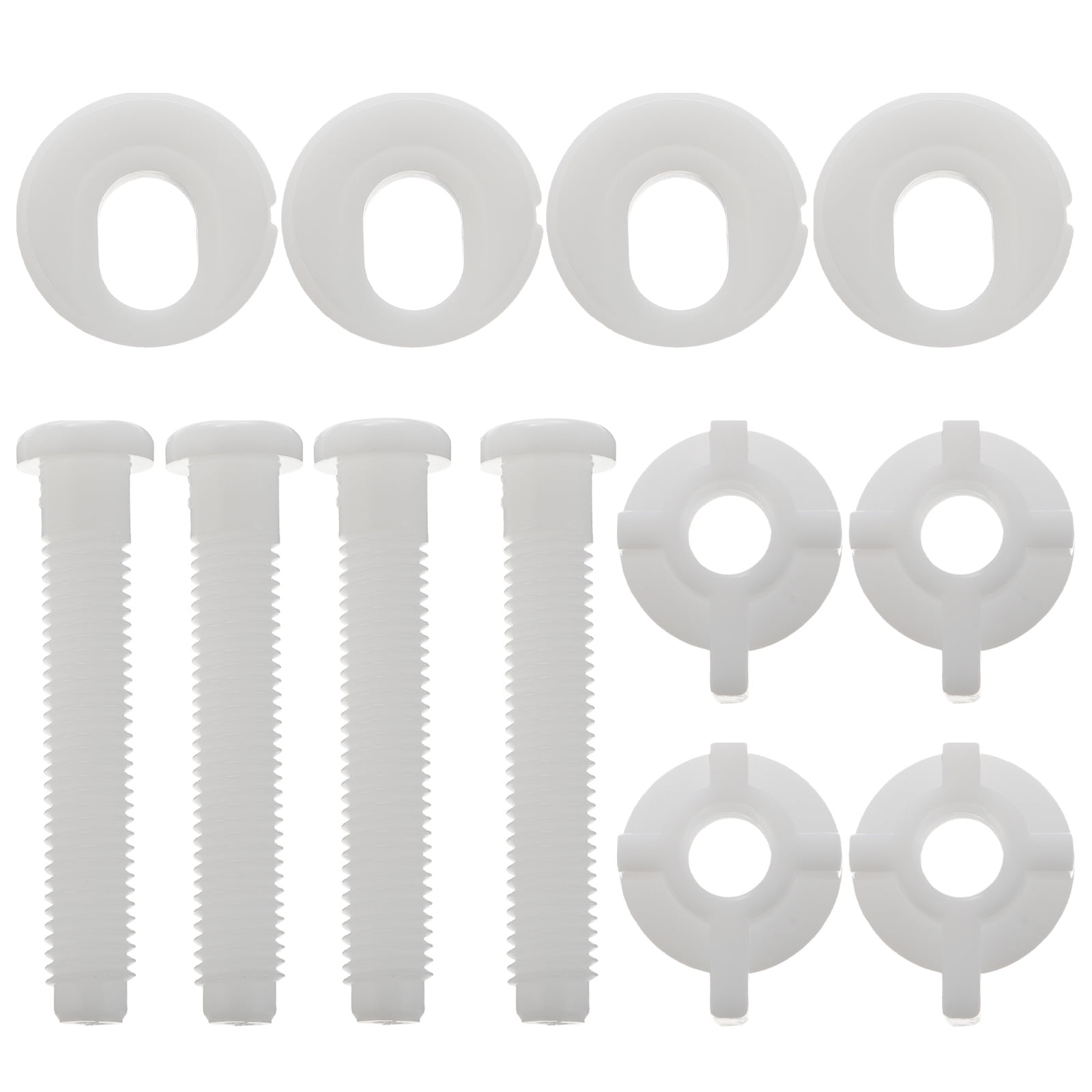 8 Pcs Toilet Screw Tank Bolts Seats Water Accessories White Plastic ...