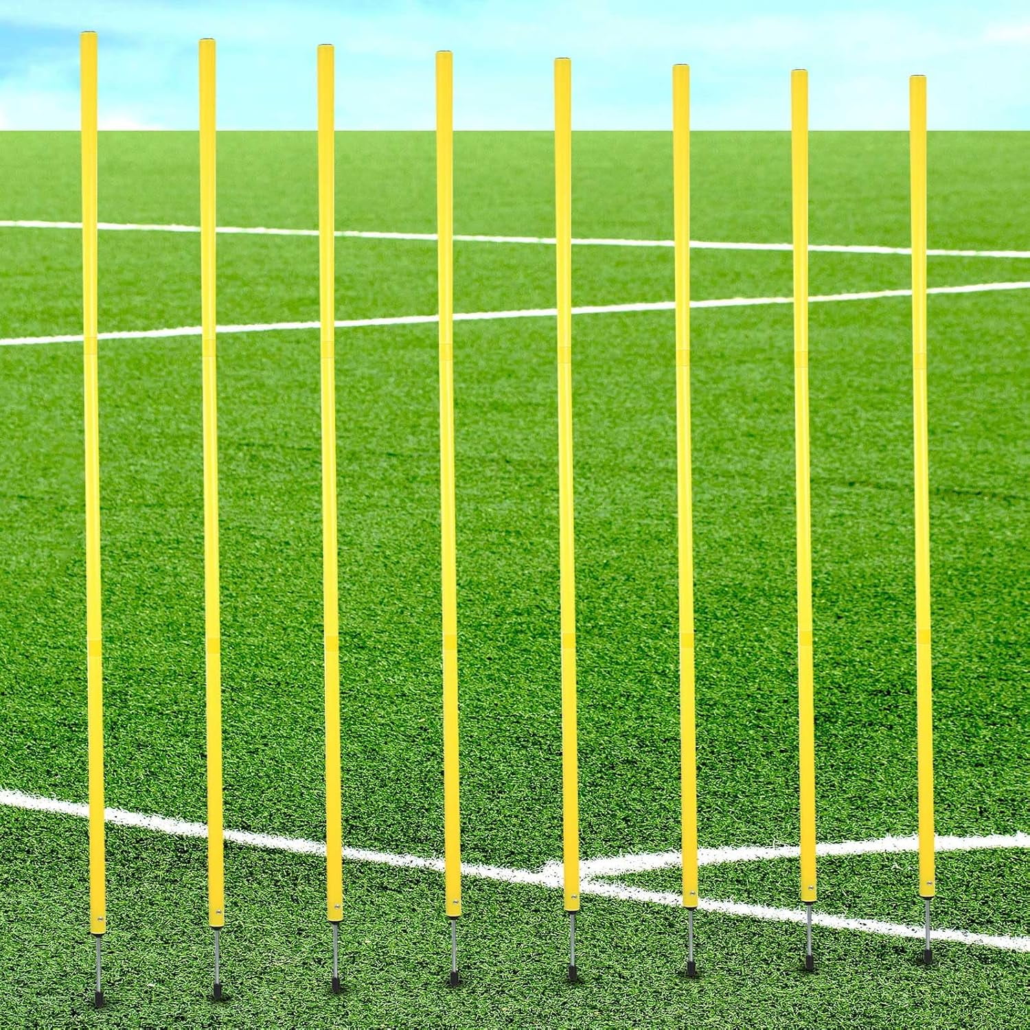 8 Pcs Training Agility Poles 5ft Adjustable Soccer Training Poles ...