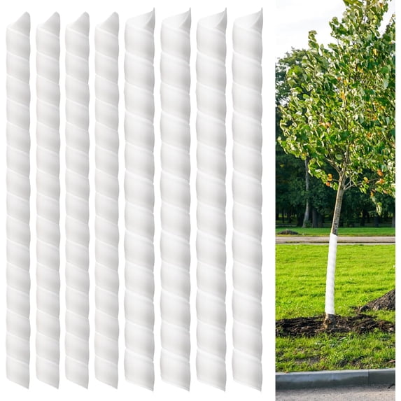 8 Pcs Tree Trunk Protector Set – 2 Sizes Plastic Spiral Tree Guard ...