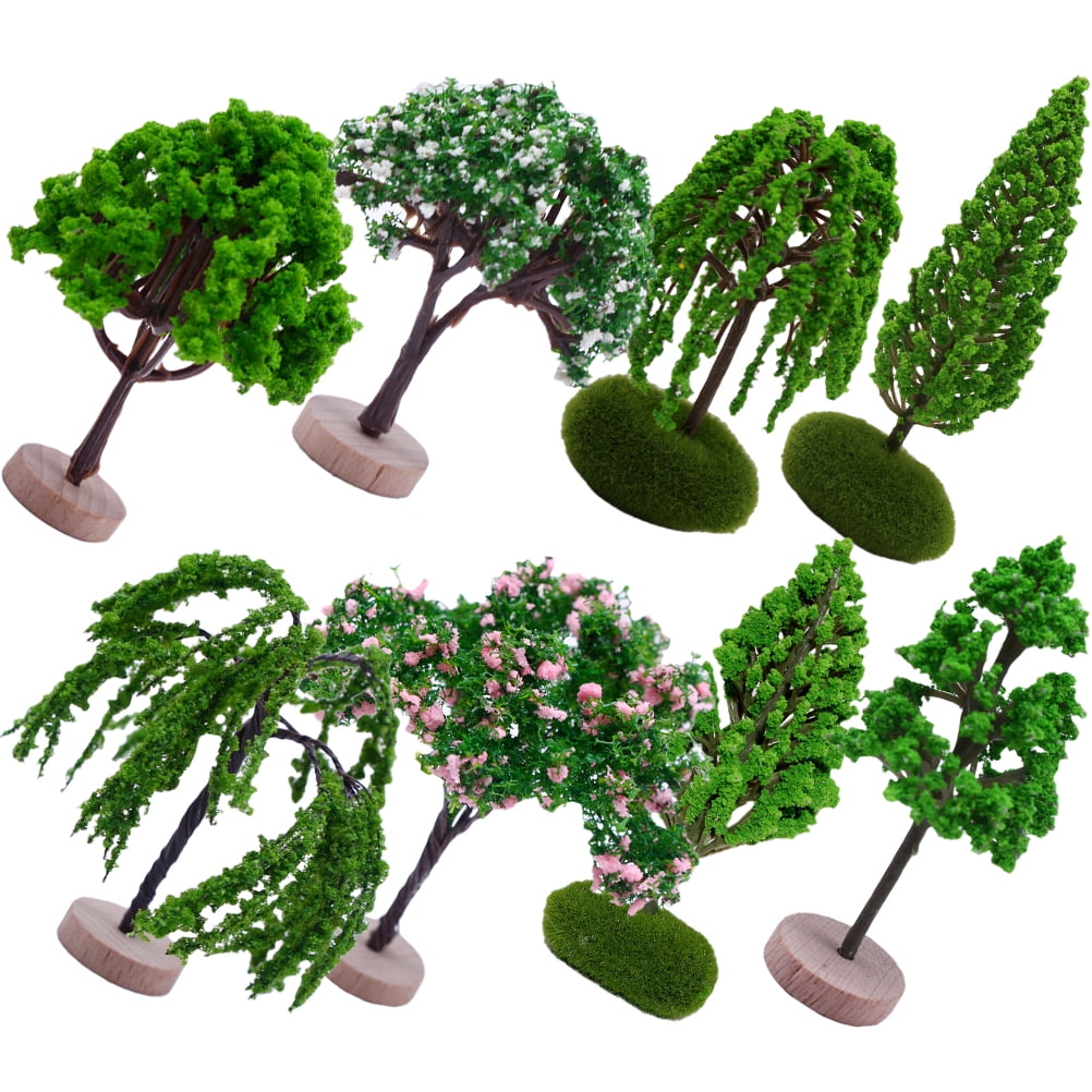 8 Pcs Trees for Model Train Greenery Decor Miniature Decorations ...