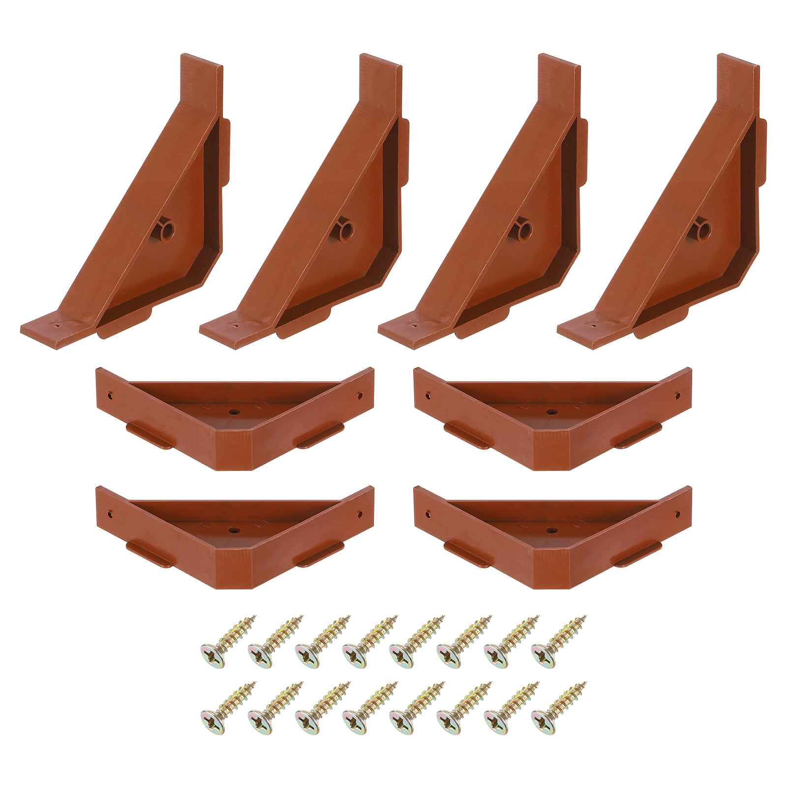 8 Pcs Triangle Bracket, Corner Support Braces with Screws, Reddish ...