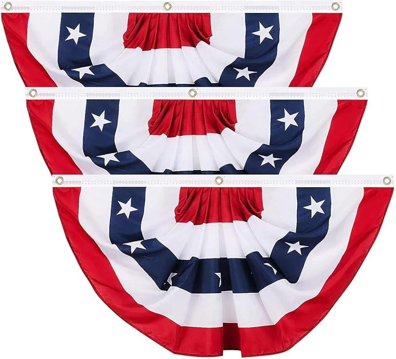 8 Pcs USA Pleated Fan Flag Independence Day Decorations -1.5x3Ft US ...