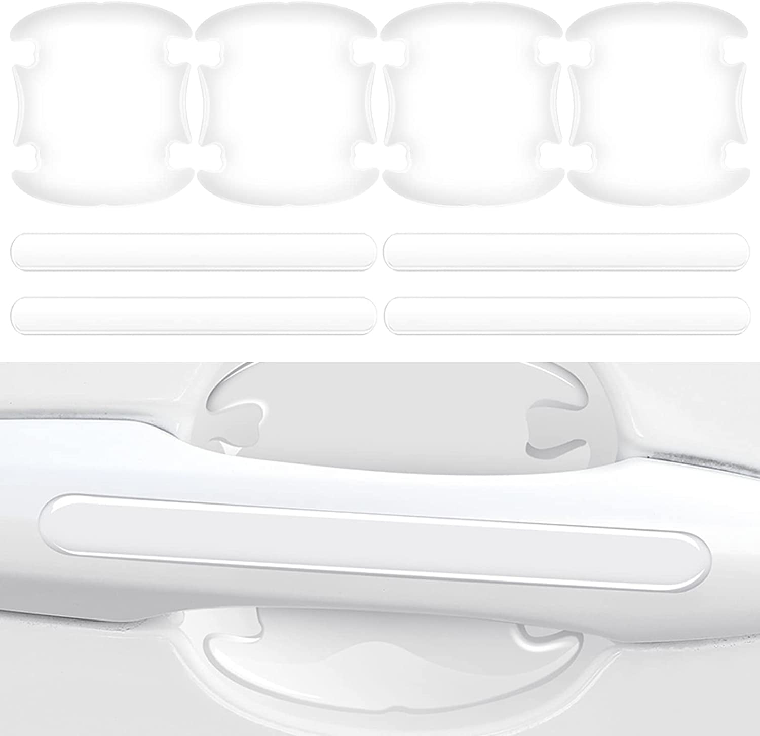 8 Pcs Universal Car Door Handle Protector Film, Transparent Car Door ...
