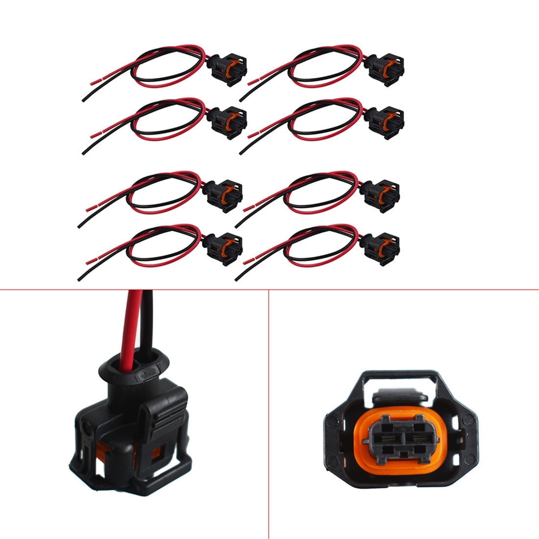 8 Pcs Universal Fuel Injector Connector Pigtail Harness Fit for 6.6L ...
