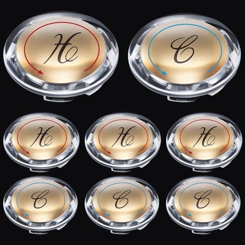 8 Pcs Universal Index Buttons, Hot and Cold Faucet Index Buttons ...