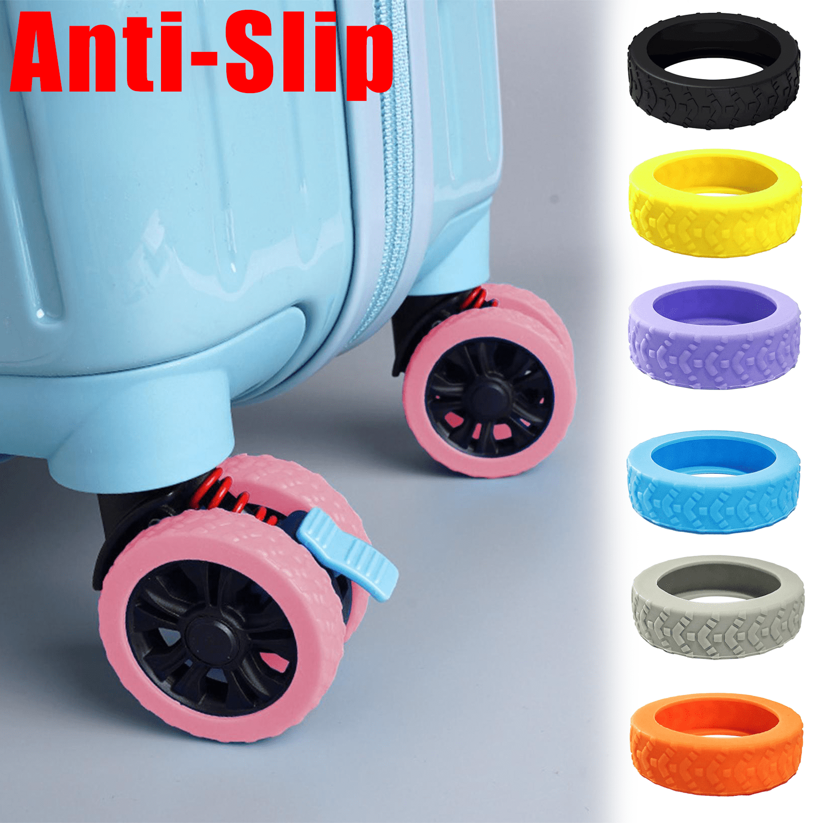 8 Pcs Upgrade Luggage Wheel Covers, Wear-Resistant & Anti-Noise ...