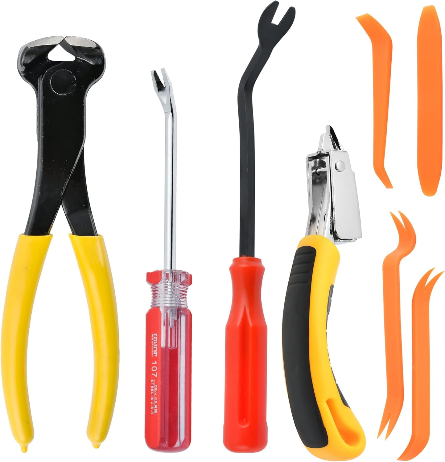 8 Pcs Upholstery and Construction Staple Remover, Tack and Nail Puller ...