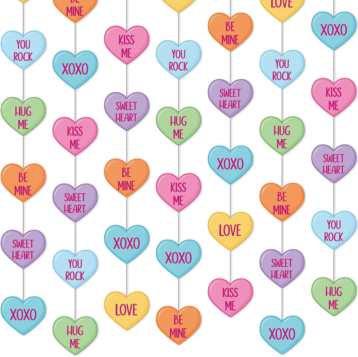 8 Pcs Valentines Day Candy Heart Decorations Valentine Paper Heart ...
