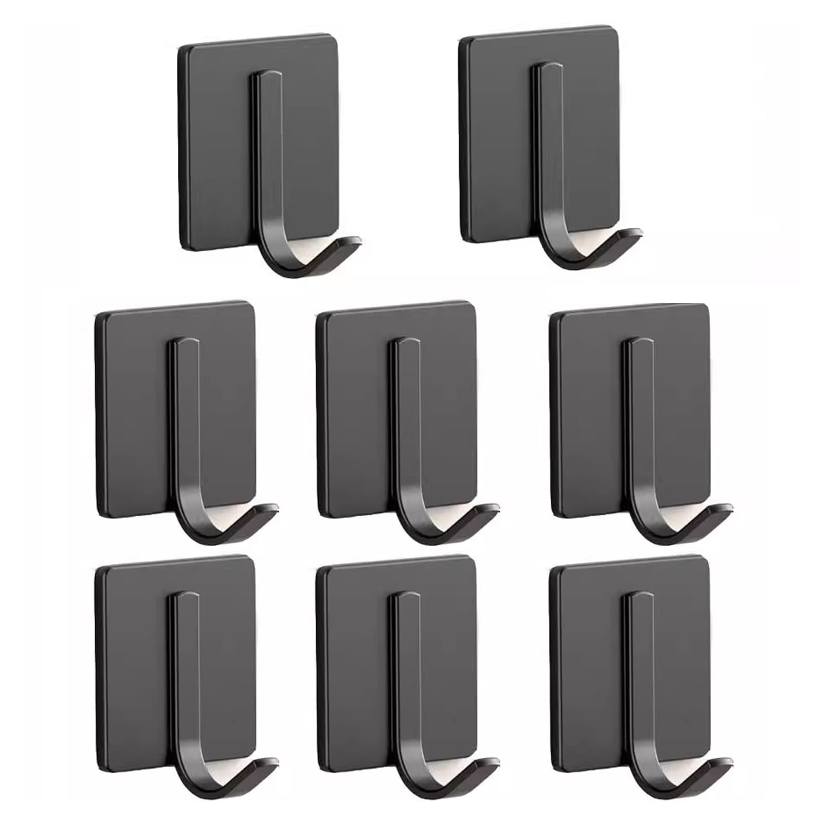 8 Pcs Wall Storage Hooks No Drilling Self-adhesive Great Load Bearing ...