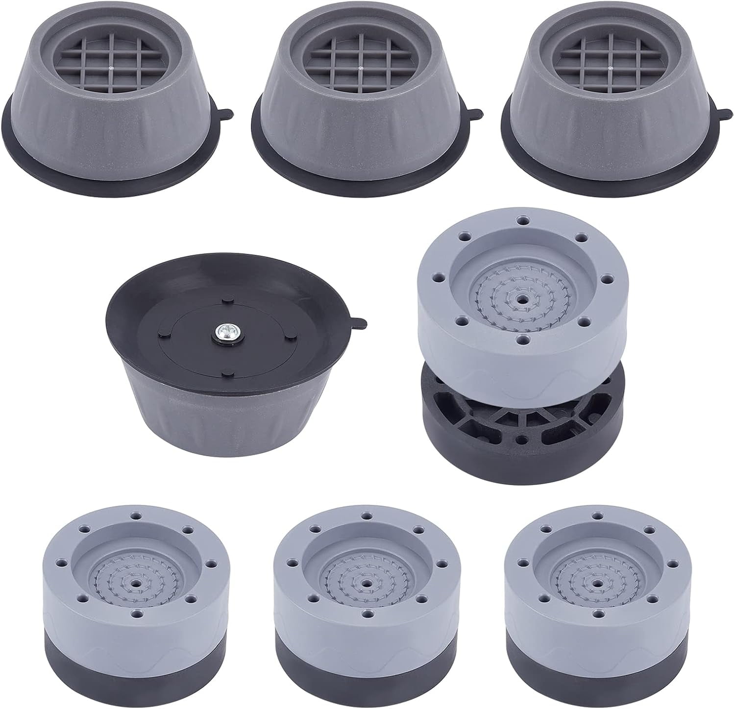 8 Pcs Washing Machine Mat 2 Styles Plastic Washing Machine Support ...