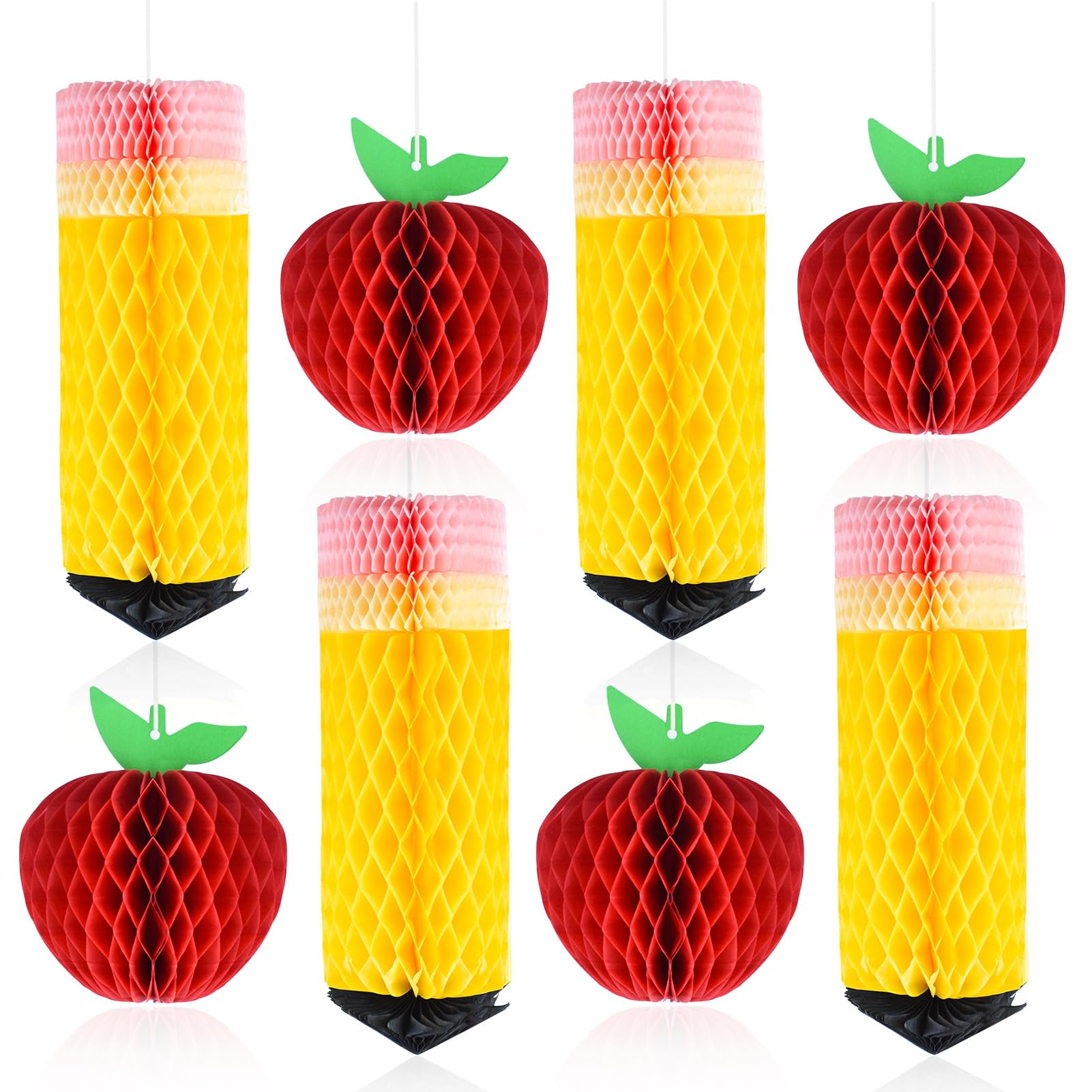 8 Pcs Welcome Back to School Hanging Decorations Pencil Hanging ...