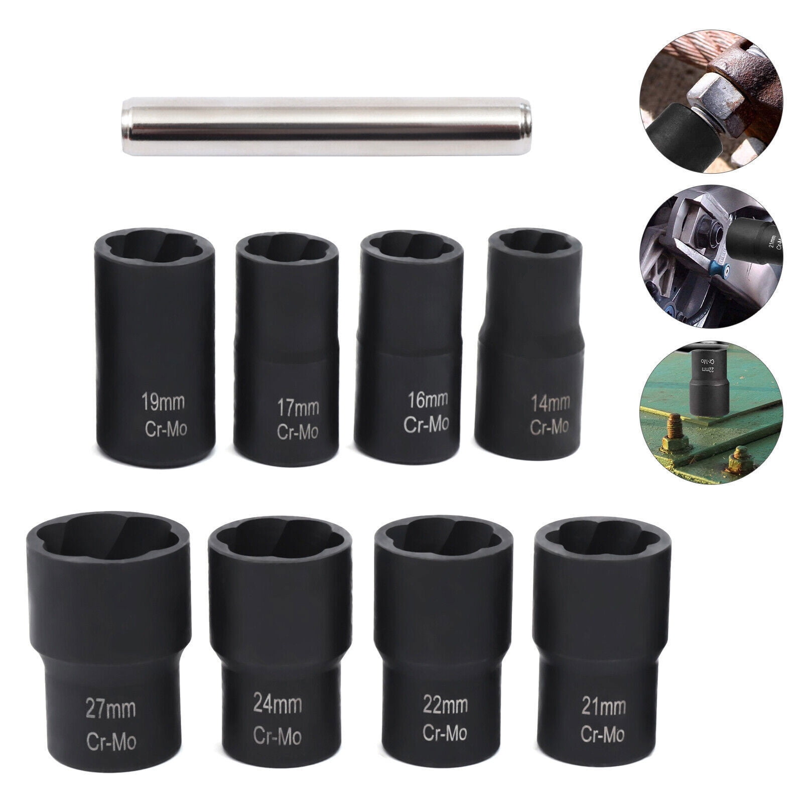 8 Pcs Wheel Lug Nut Remover Remove Damaged Locked Nuts Bolts Extractor ...