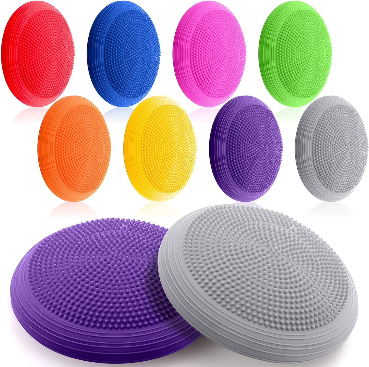 8 Pcs Wiggle Seat Inflated Wobble Cushion Sensory Seat Flexible Balance ...