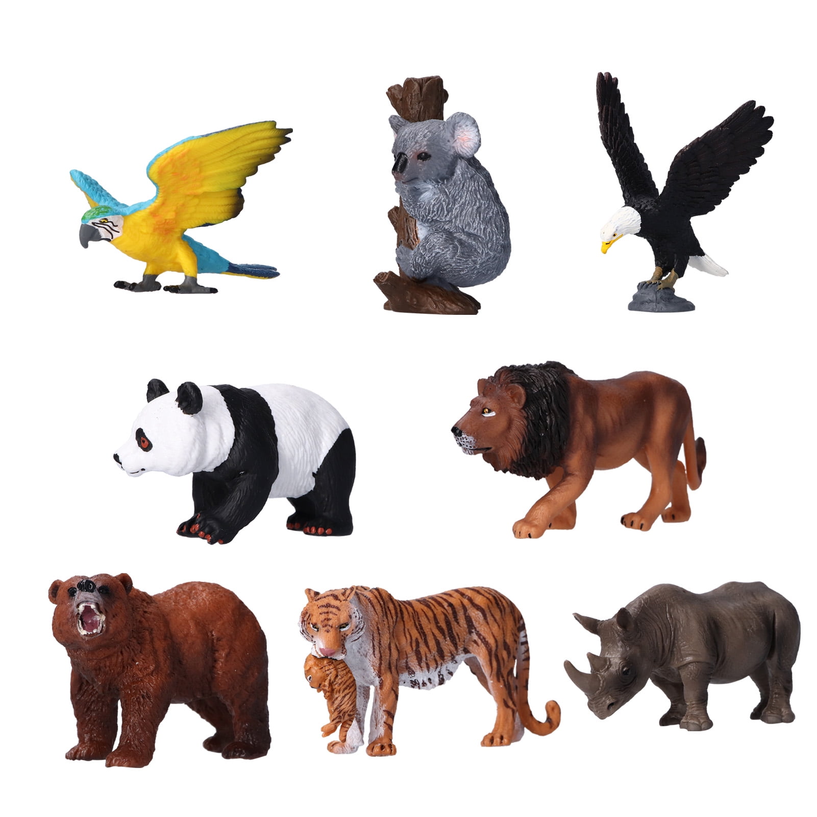 8 Pcs Wild Animals Figurines Toys Plastic Jungle Animals Toys Set with ...