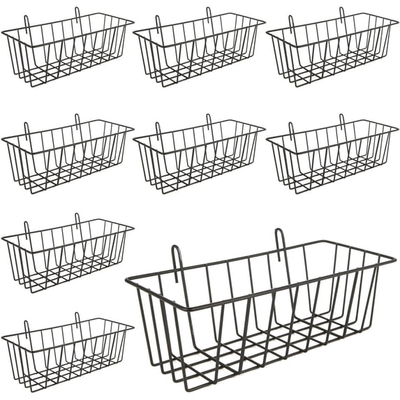 8 Pcs Wire Basket, Black Metal Wire Baskets for Organizing, Grid Panel ...