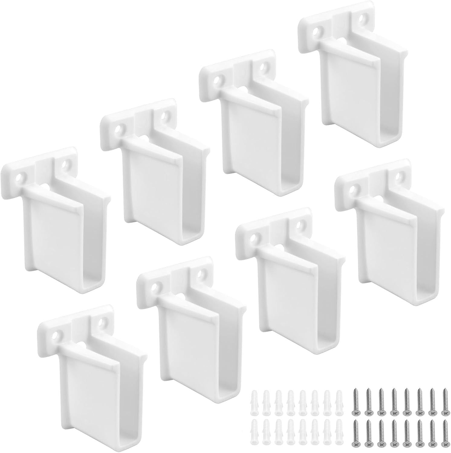 8 Pcs Wire Shelf End Bracket, White Wall Mount Closet Shelves Brackets ...