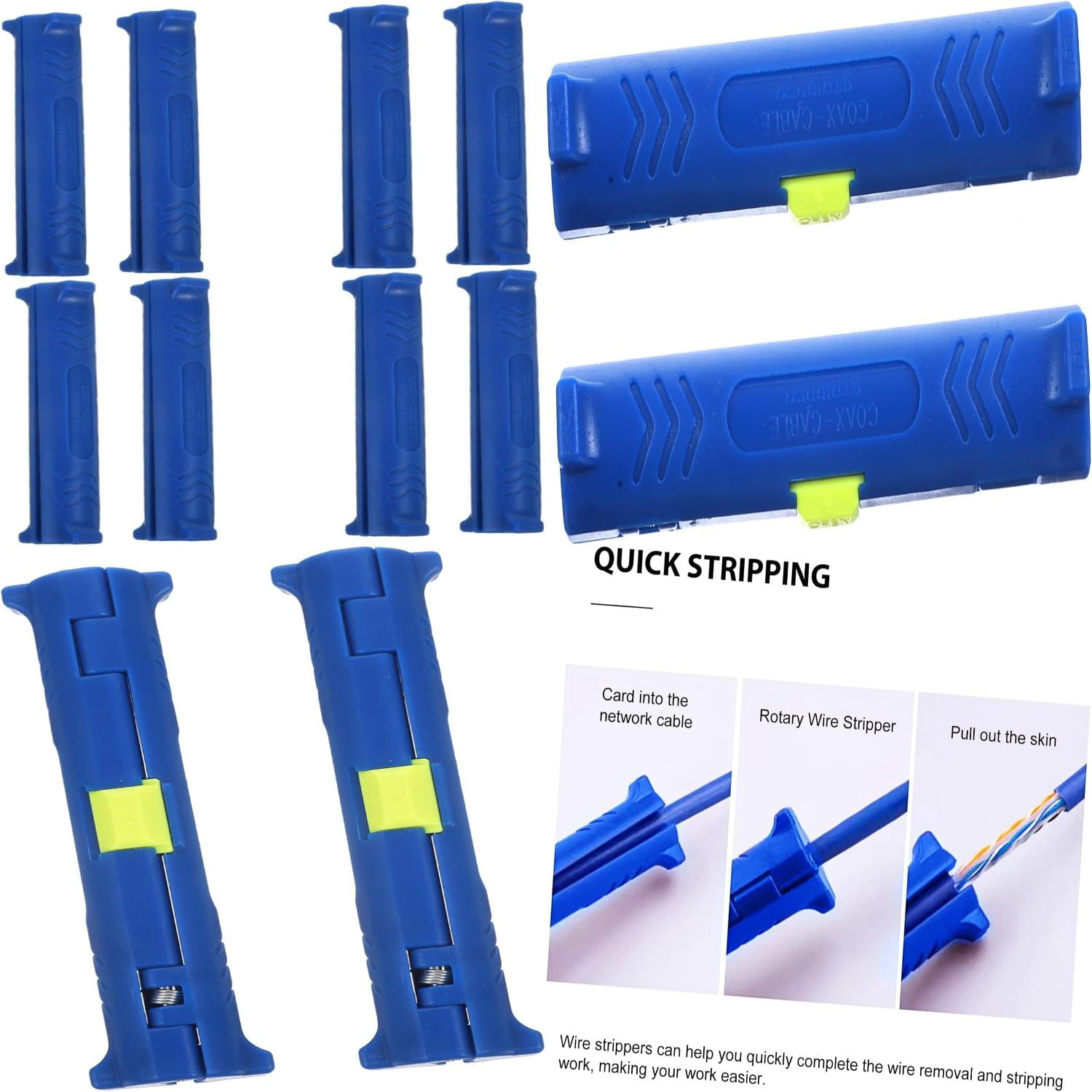 8 Pcs Wire Stripper Wisking Tool Wire Cutters Tool Ethernet Head ...