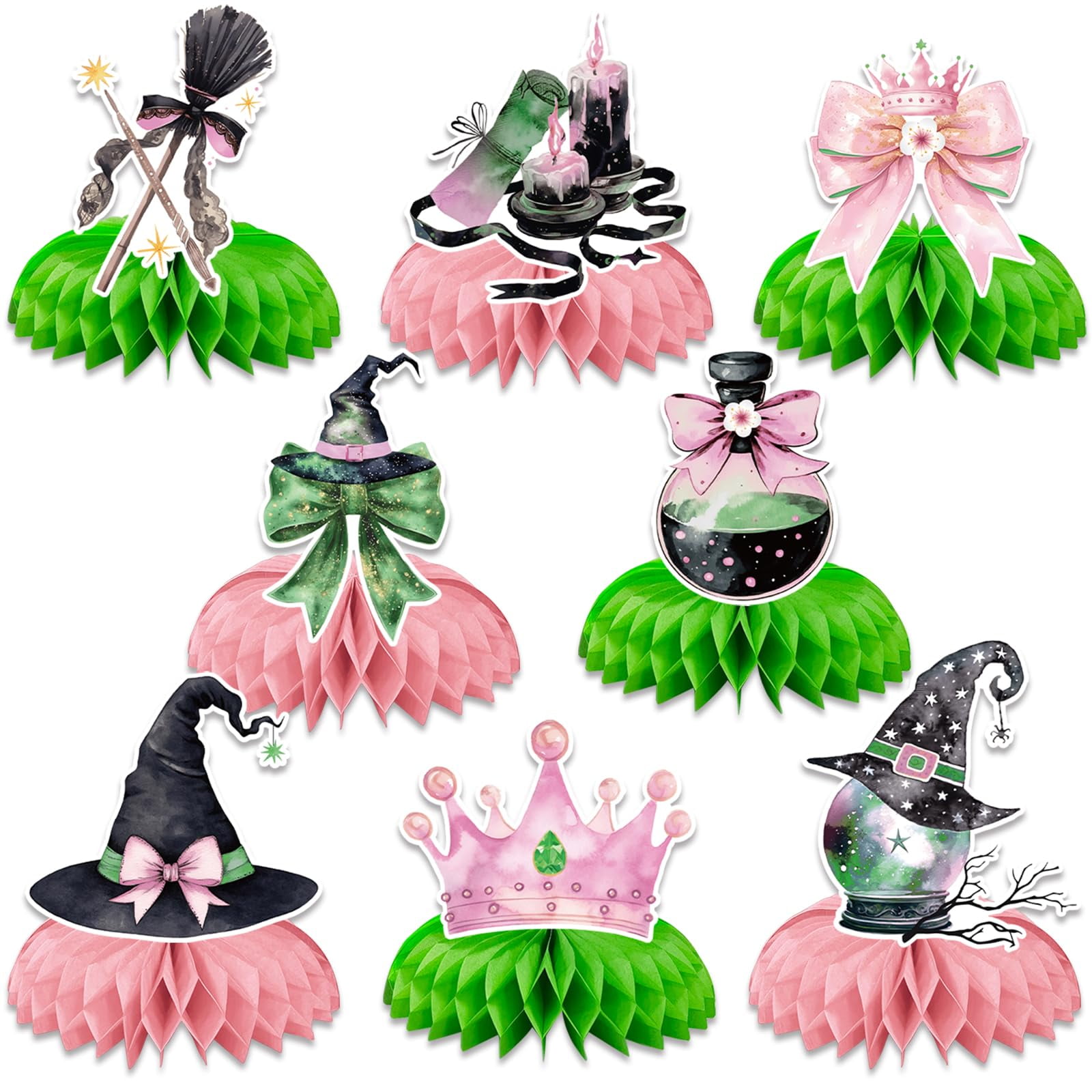 Wicked Party Hysagtek Witch Theme Honeycomb Decor - 9-Piece Pink ...
