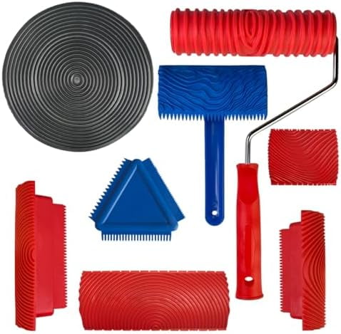 8 Pcs Wood Grain Tool Set,Simulated Rubber Wood Grain Painting Tool ...