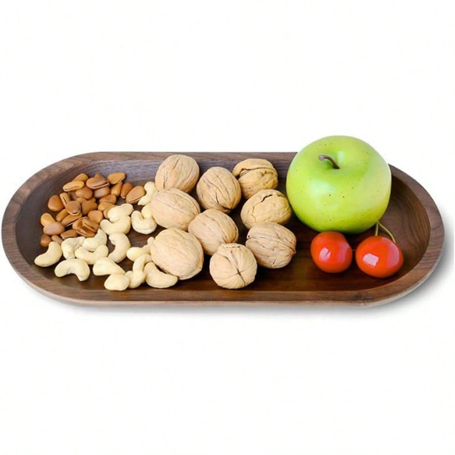 8 Pcs Wood Multi-Purpose Serving Trays Charcuterie Boards Oval Wooden ...
