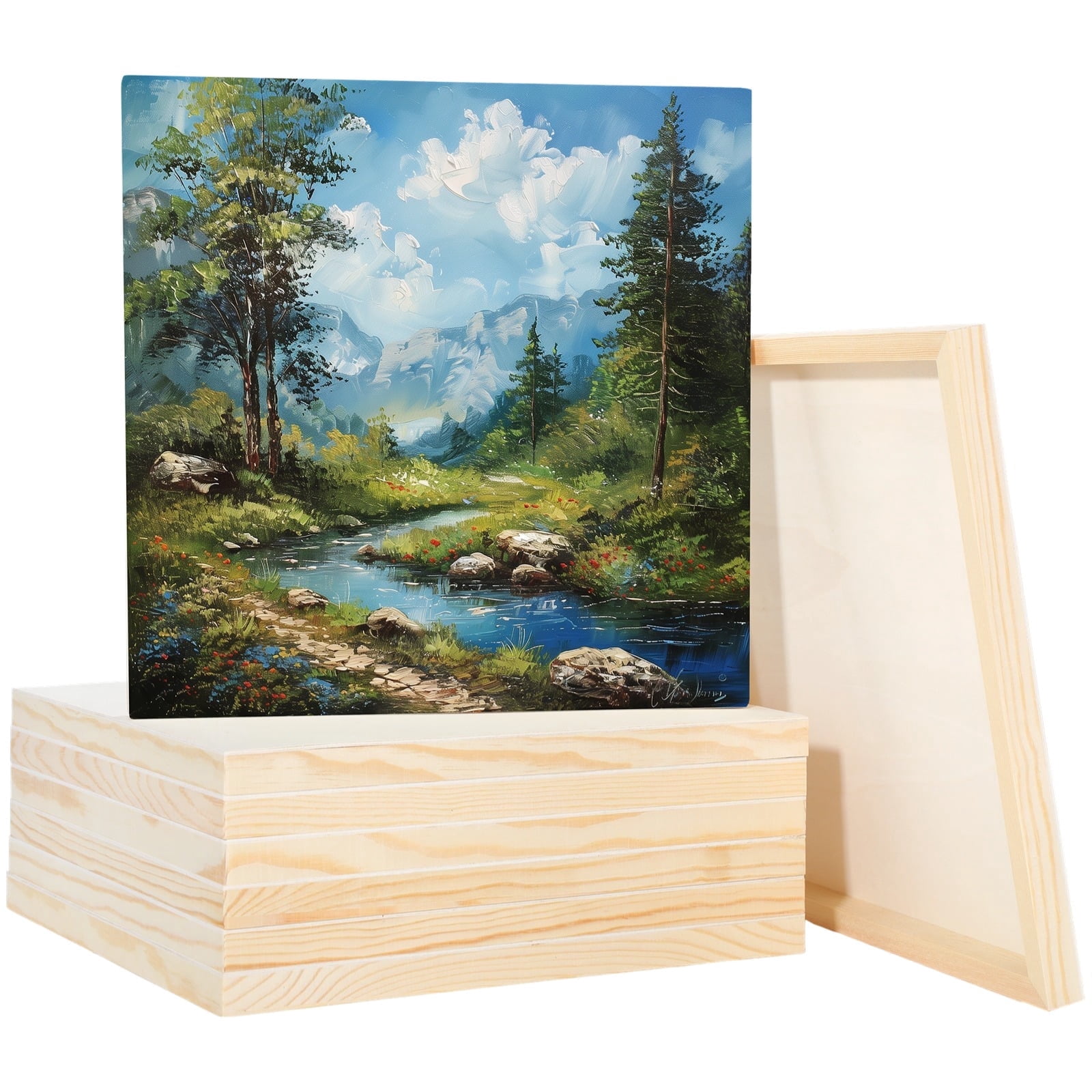 8 Pack 12×12 Inch Wood Panel Boards,Unfinished Wood Canvas Panels for ...