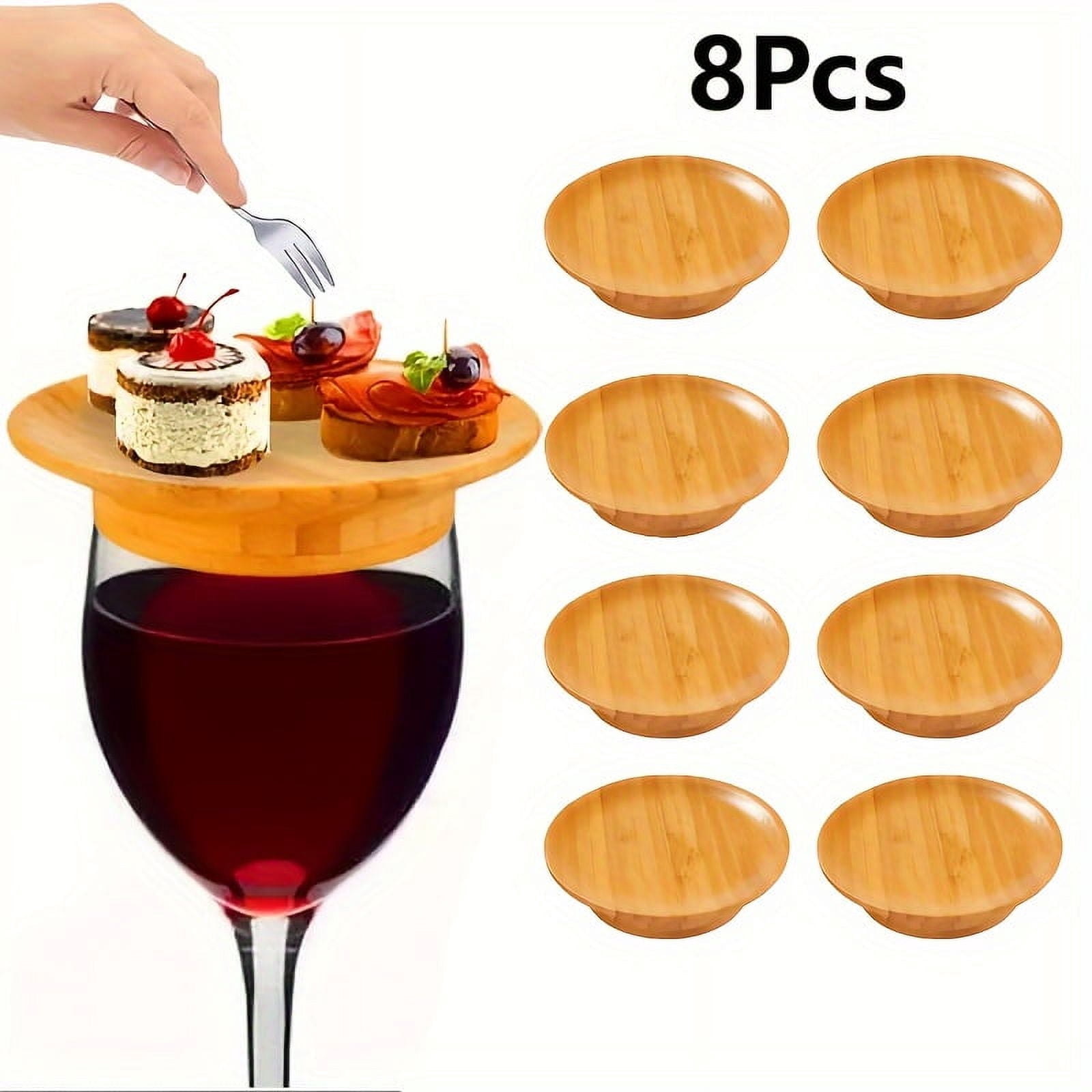 8 Pcs Wood Wine Glass Charcuterie Topper Gift Set Mini Wooden ...
