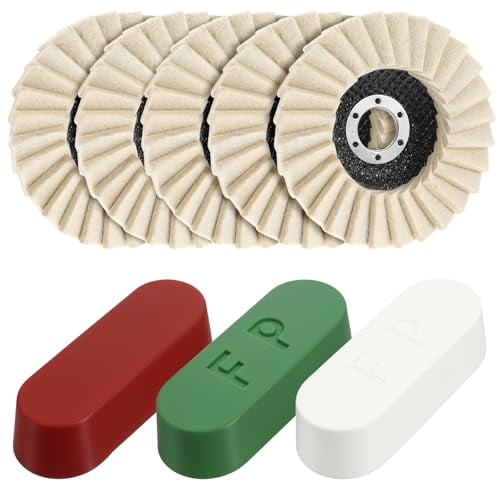 8 Pcs Wool Polishing Wheel Disc and Polishing Compounds Set Includes 5 ...