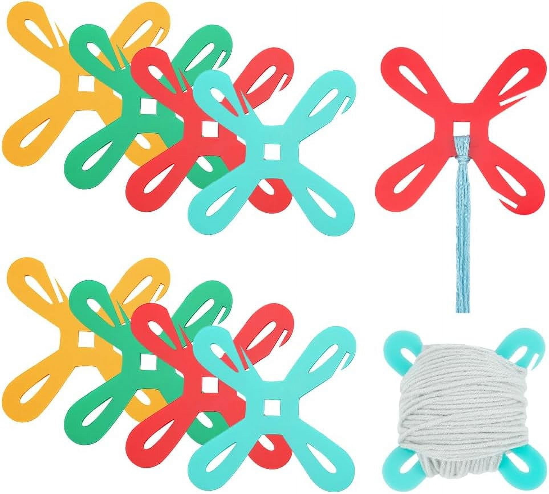 8 Pcs Yarn Bobbins 3.11x3.13 Inch Acrylic Yarn Winder 4 Colors Cross ...