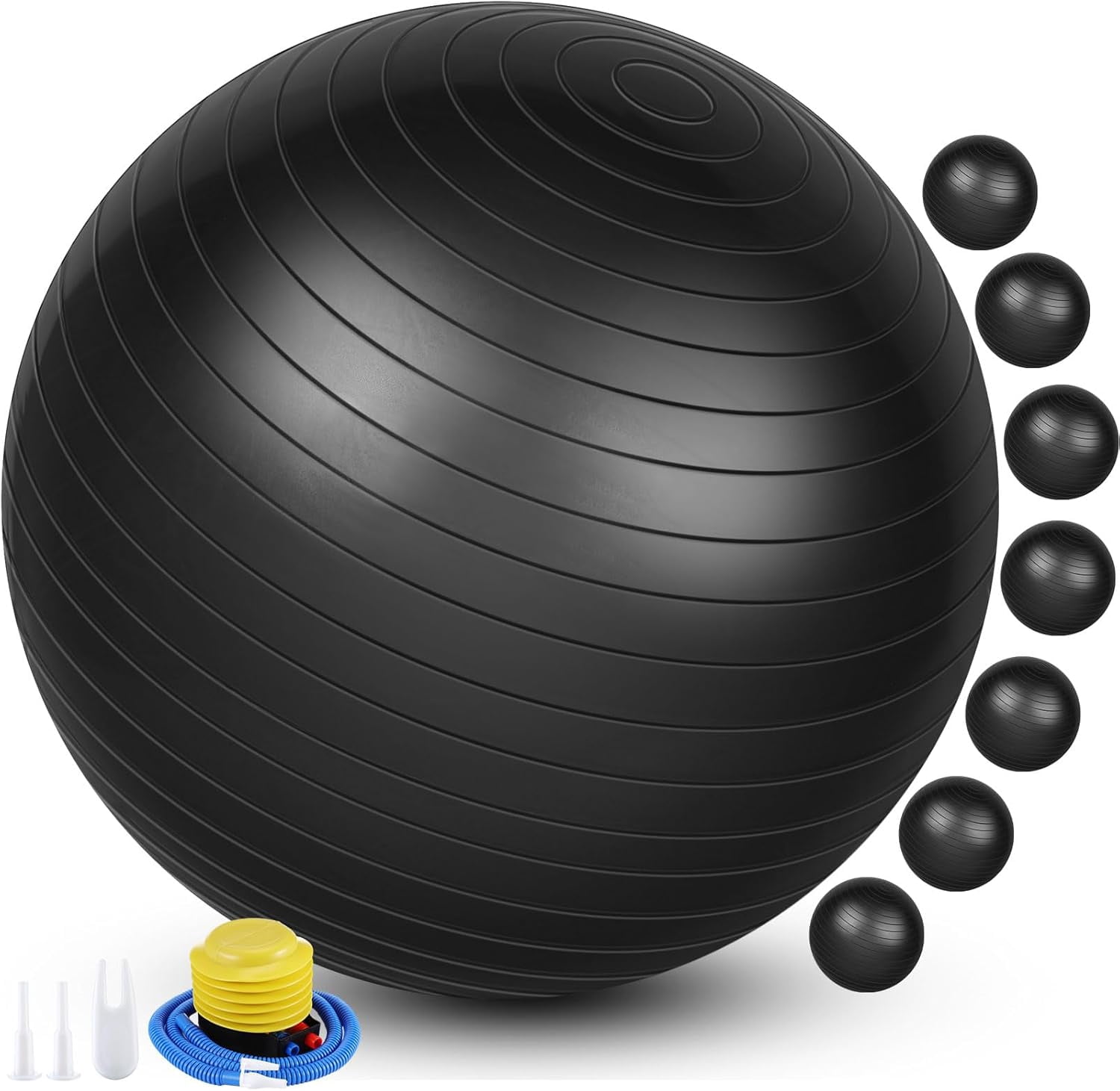 8 Pcs Yoga Exercise Ball Bulk 26 Inch with Inflatable Equipment Pilates ...