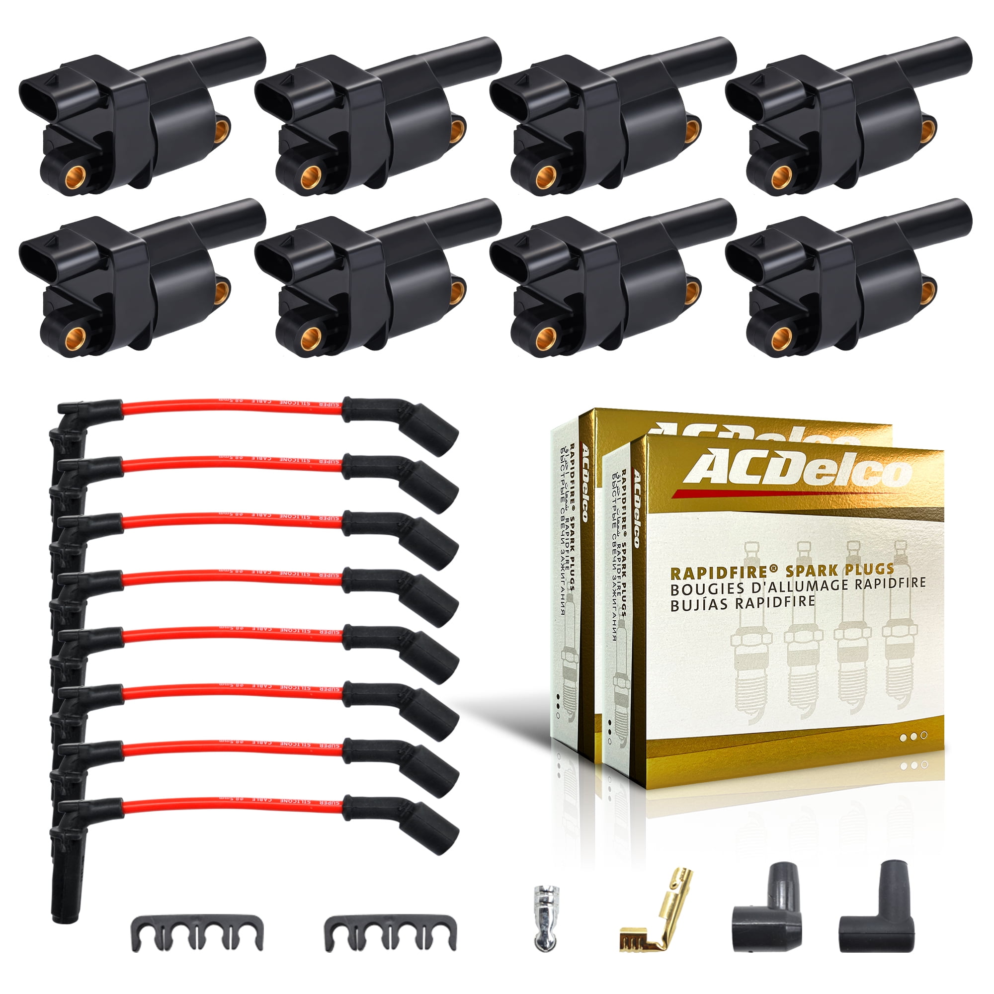 Acdelco Ignition Coil Packs & Spark Plug Kit for Chevy Avalanche ...