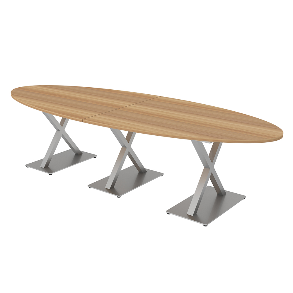 8 Person 10' Modular Oval Conference Table With X Bases Power And Data ...