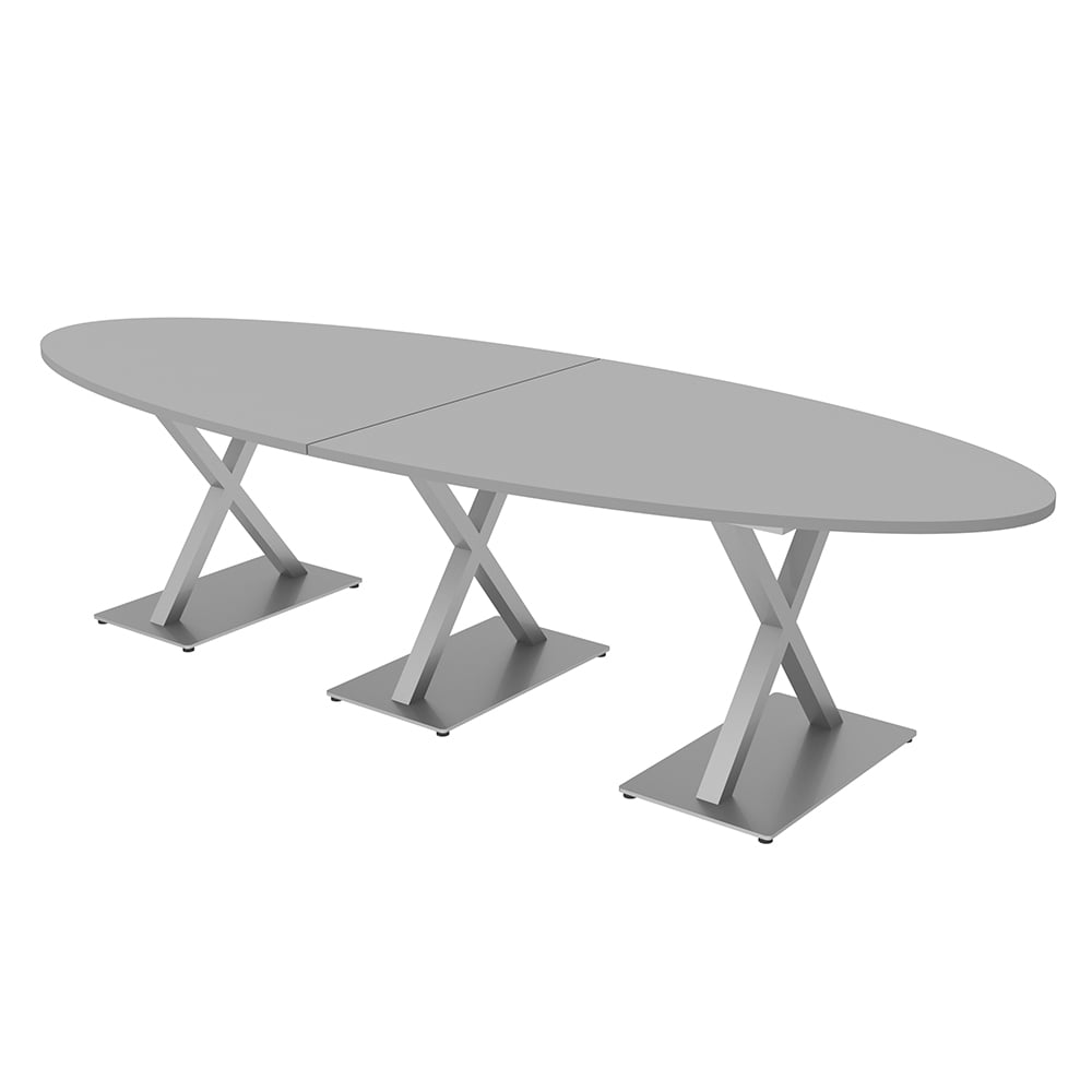 8 Person 10' Modular Oval Conference Table With X Bases Power And Data ...