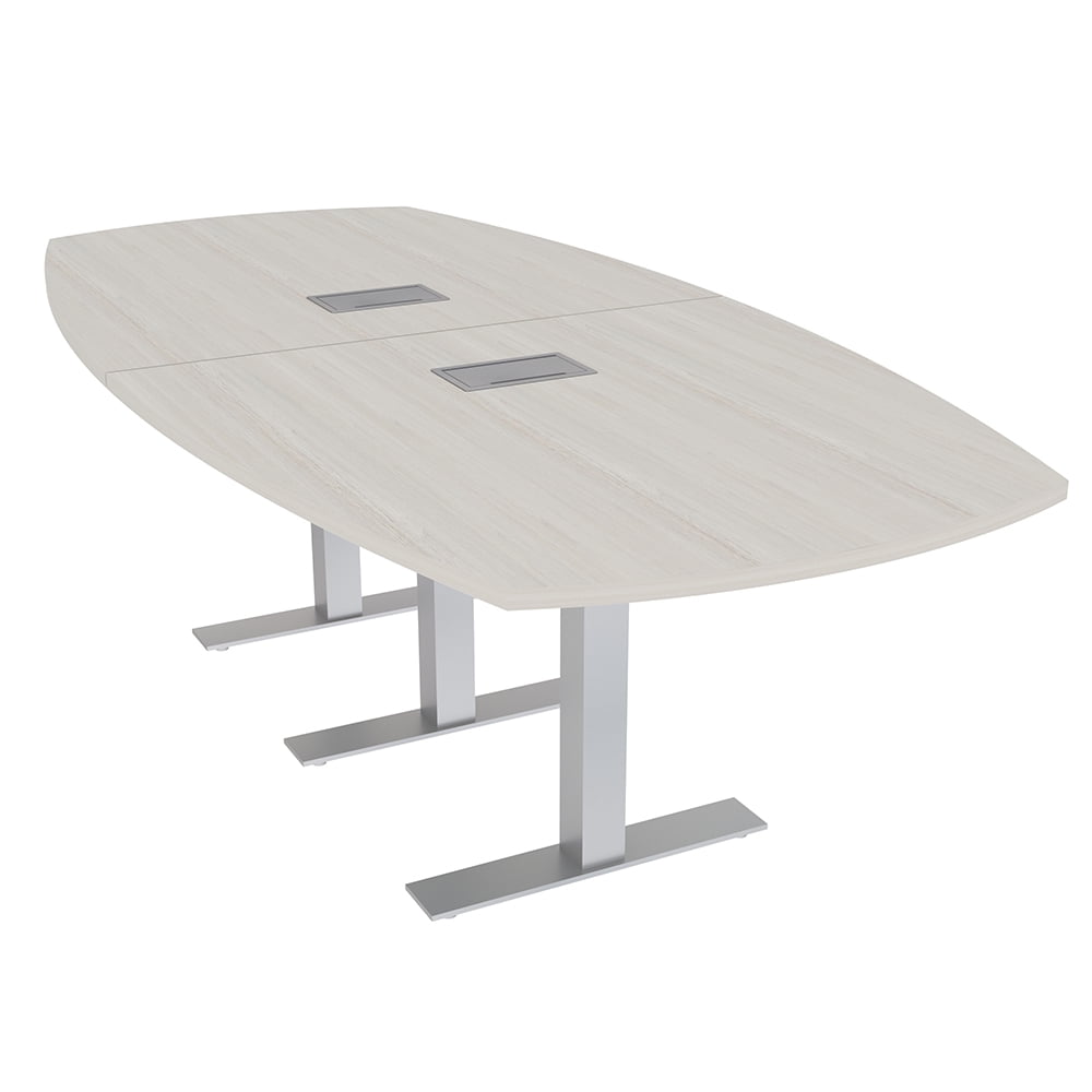 8 Person Arc Boat Conference Table Metal T Bases 8X4 Power And Data ...