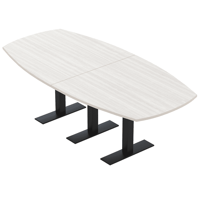 8 Person Arc Boat Conference Table Metal T Bases 8X4 Power And Data ...