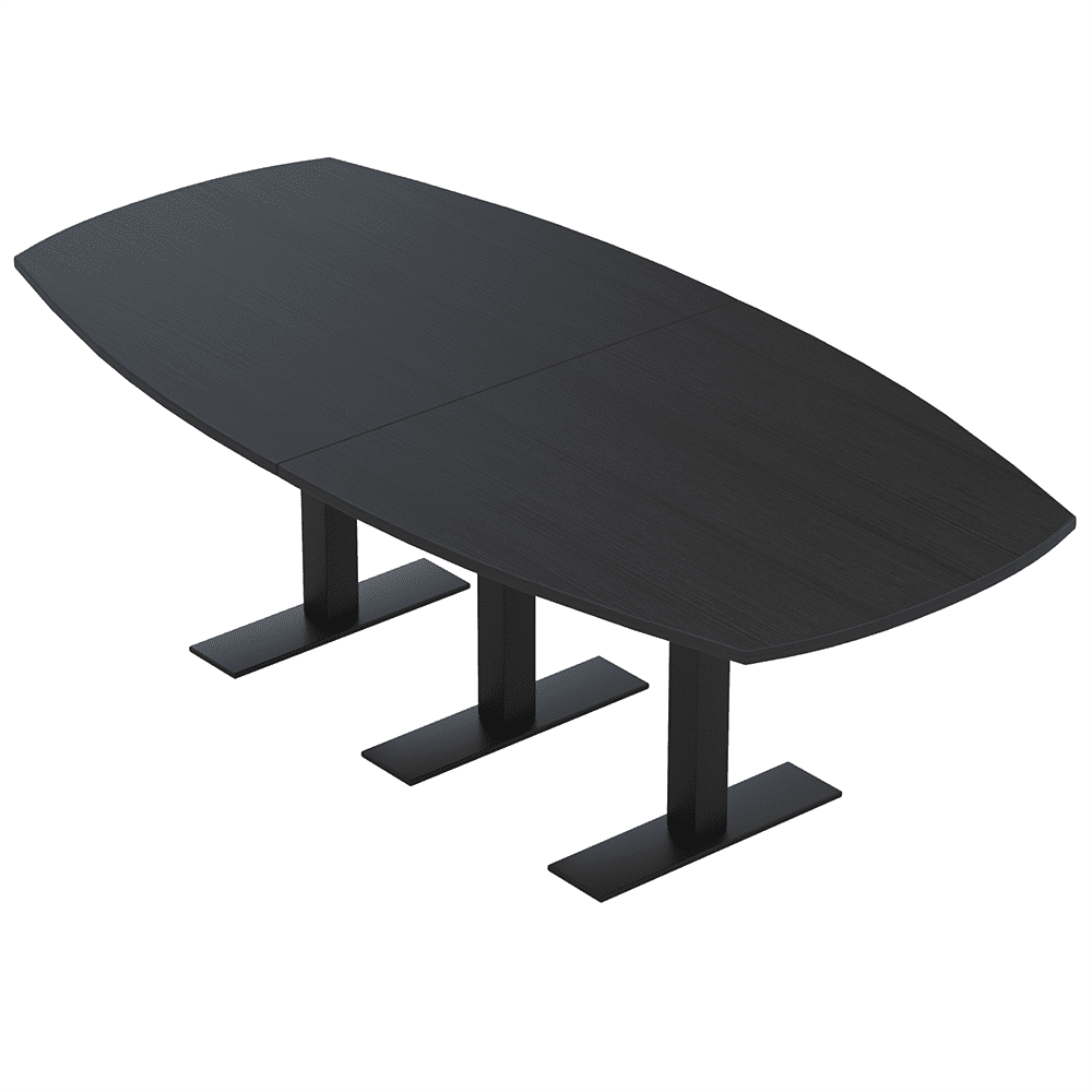 8 Person Arc Boat Conference Table Metal T Bases Harmony Series 8X4 ...