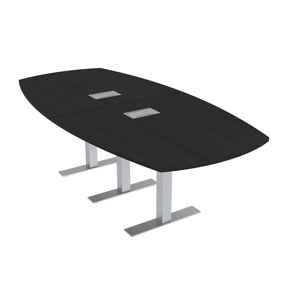8 Person Arc Boat Conference Table Metal T Bases Harmony Series 8X4 ...