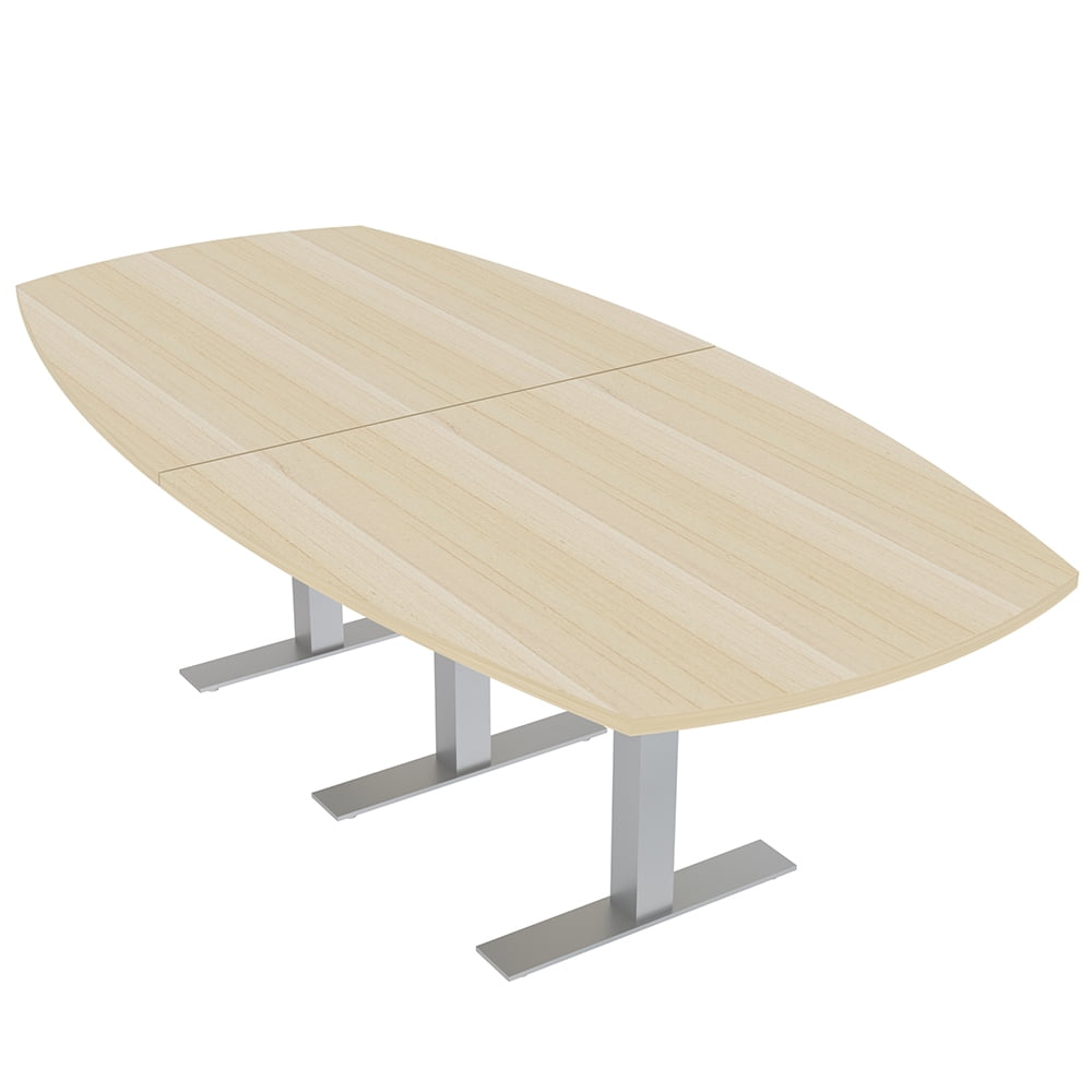 8 Person Arc Boat Conference Table Metal T Bases Harmony Series 8X4 ...