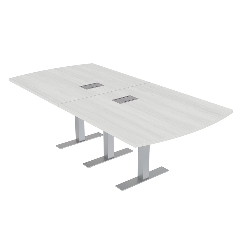 8 Person Arc Rectangle Conference Room Table Metal T Bases w/Electric ...