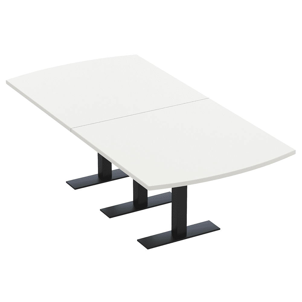 8 Person Arc Rectangle Conference Room Table Metal T Bases w/Electric ...