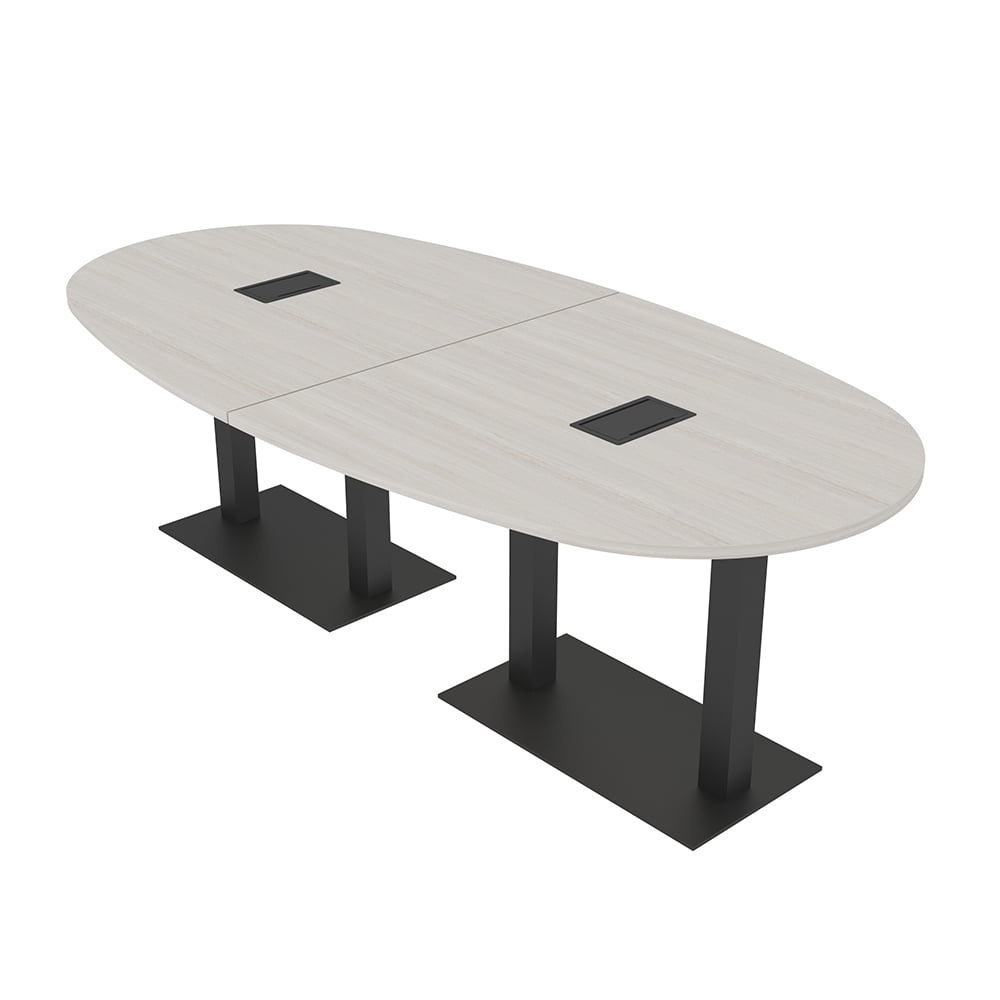 8 Person Boval Conference Table Metal Base Data And Electrical Units ...