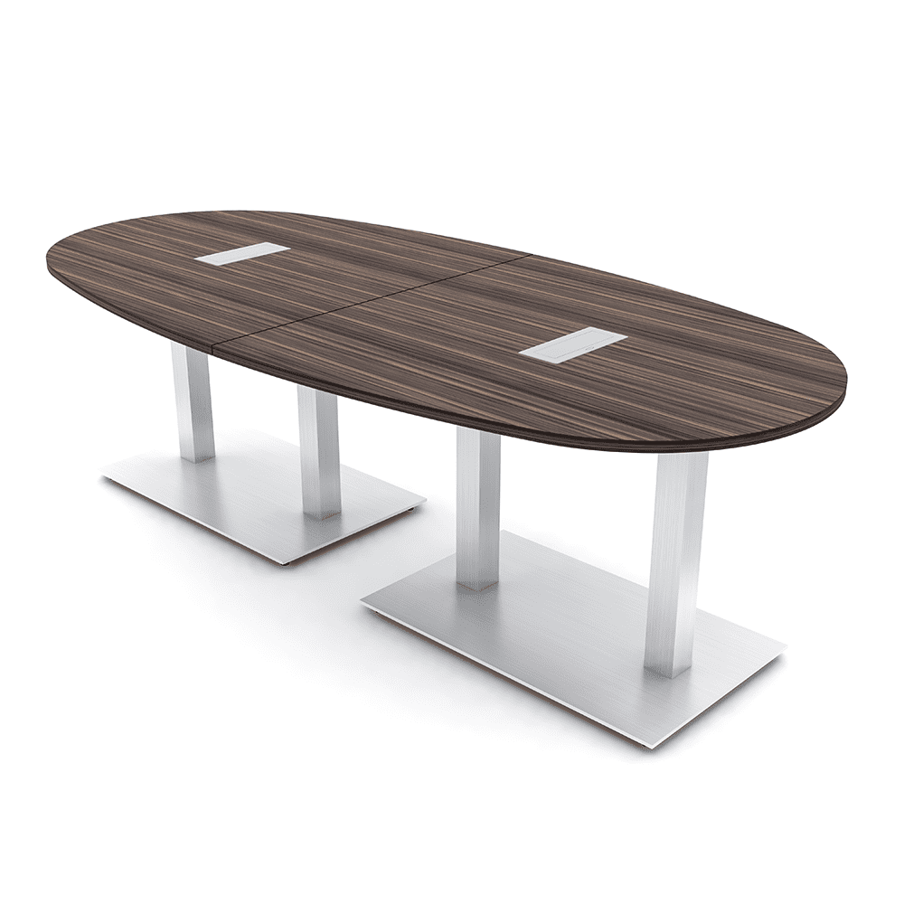 8 Person Boval Conference Table Metal Base Data And Electrical Units ...