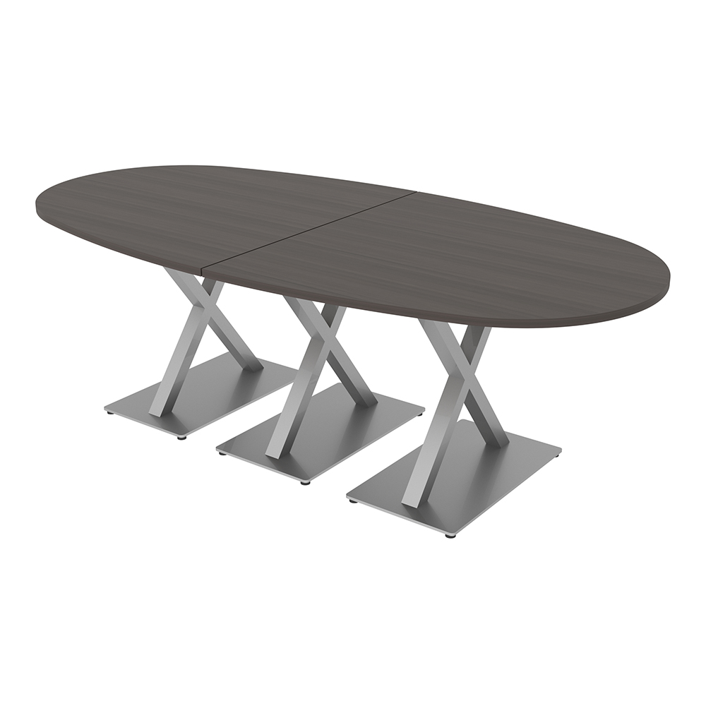 8 Person Boval Conference Table With X Bases Data And Electrical Units ...